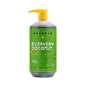Alaffia EveryDay Coconut Shampoo - Normal to Dry Hair, Helps Gently Clean Scalp and Hair of Impurities with Ginger and Coconut Oil, Fair Trade, Purely Coconut 32 Fl Oz