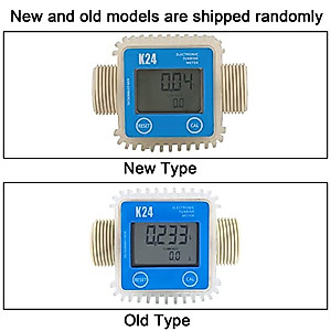 Flow Meter,Turbine Meter Water Flow Meter K24 LCD Turbine Digital Fuel Flow Meter Check Valve Widely Used for Chemicals Water