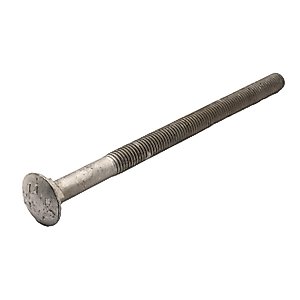 1/2"-13 x 12 Hot Dipped Galvanized Carriage Bolt, 6" Thread, Quantity 25 - by Fastener Depot, LLC