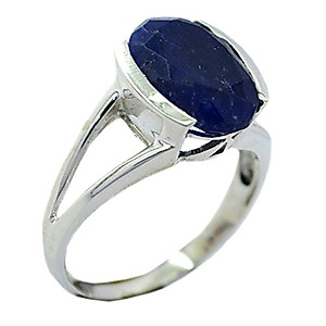 55Carat Natural Lapis Lazuli Sterling Silver Ring for Women Oval Shape Split Shank Size 5,6,7,8,9,10,11,12