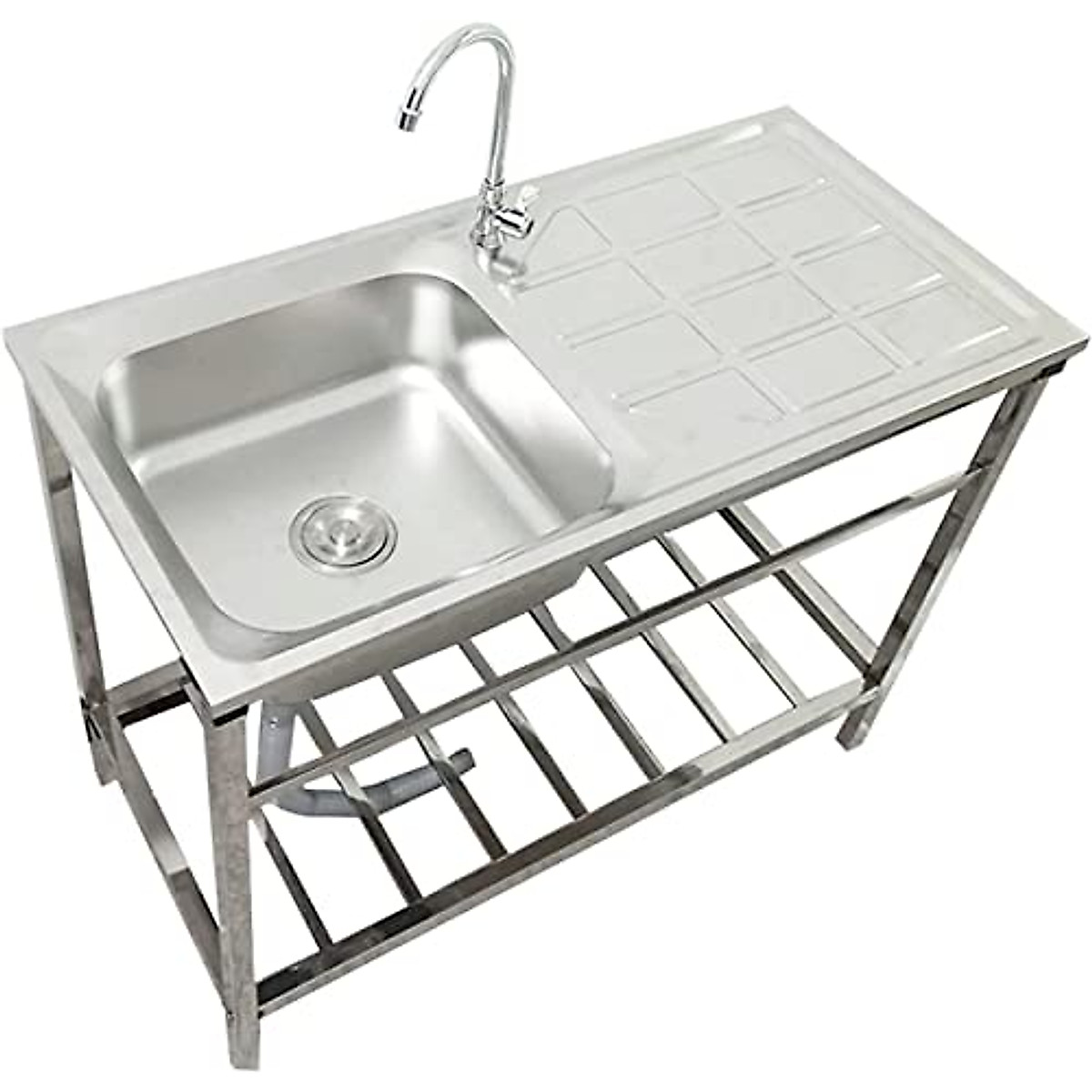 LANADO Dishwashing with bracket, stainless steel sink countertop, integrated kitchen sink, integrated cabinet, simple vegetable basin with bracket