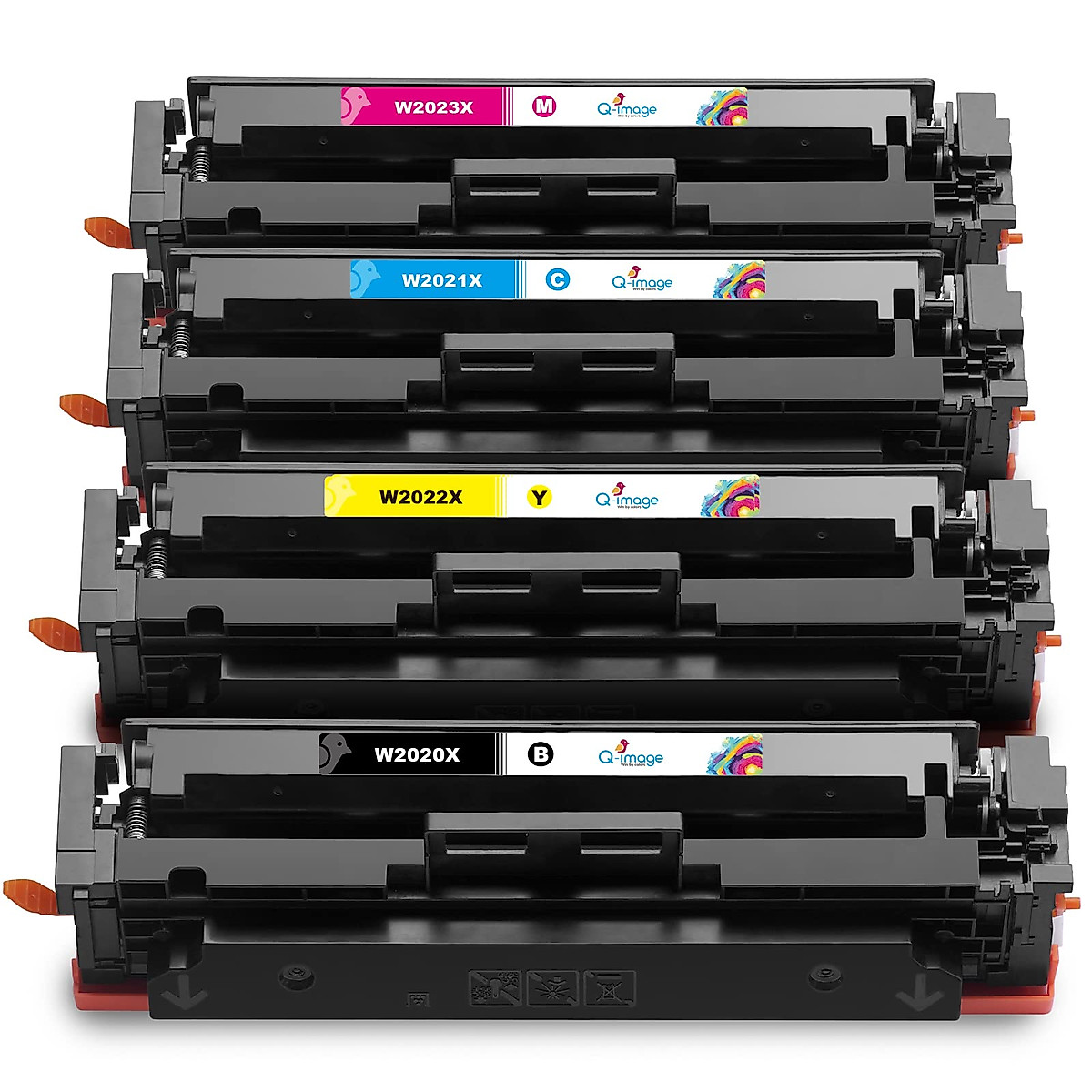 Q-image (No CHIP 414A Toner Cartridge Compatible Replacement for HP 414A W2020A 414X HP Color Pro MFP M479fdw M479fdn M454dw M454dn M454 M479 Printer Toner (4 Pack)