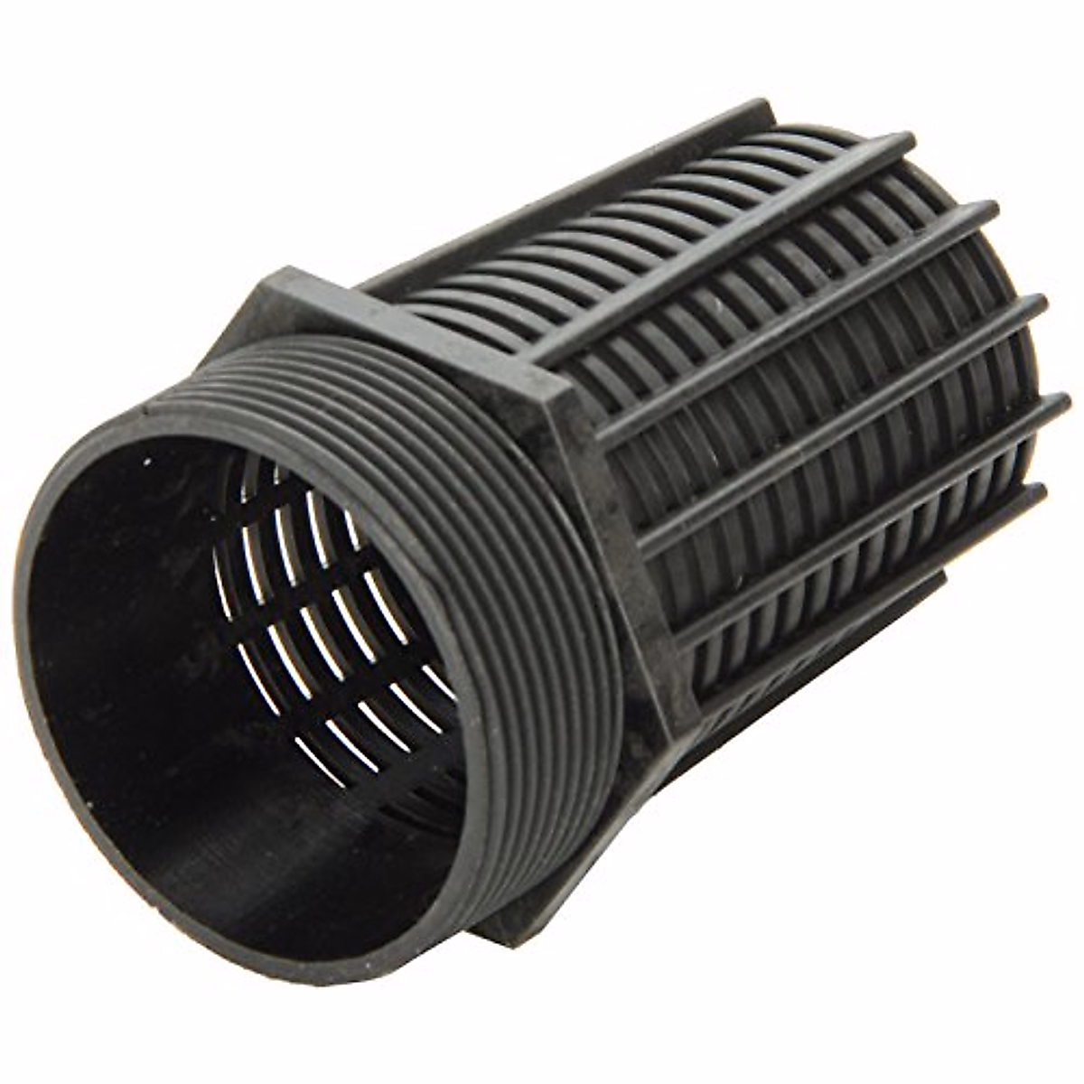 Lifegard Aquatics Threaded Suction Overflow Strainer for Fish Aquariums – High-Impact Resistant Black PVC – Space Saver Strainer to Extend Past the Bulkhead – Reduces Pump Damage – 2 Inch