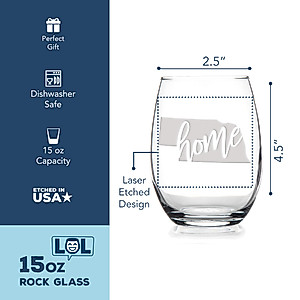 Nebraska State Stemless Wine Glass - Nebraska Gift, Nebraska Wine Glass, Nebraska Fan Gift