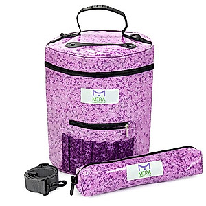 Premium Large Knitting Bag - Yarn Storage Bag for Ultimate Organizing of Crochet and Knitting Yarn, Crochet Patterns and Hooks, Crochet Needles and Wool - Great Crafts Storage(Lilac)