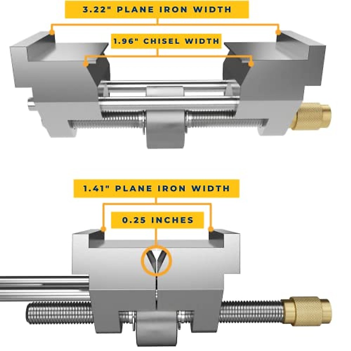 Sharp Pebble Honing Guide - Chisel Sharpening Jig for Chisels and Planes - Fits Chisels 0.25” to 1.96”, Fits Planer Blades 1.41” to 3.22”