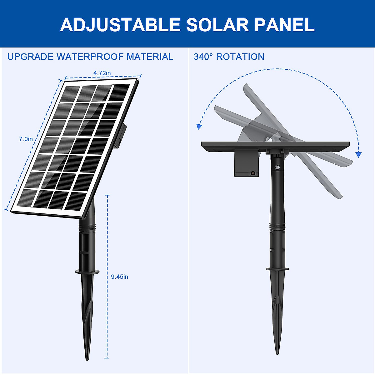 SZMP Solar Fountain Kit for Bird Bath, 9.84 Power Cord Glass Panel Solar Bird Bath Fountains No Battery 9 Nozzles, Solar Water Fountain for Outdoor Patio Garden Décor