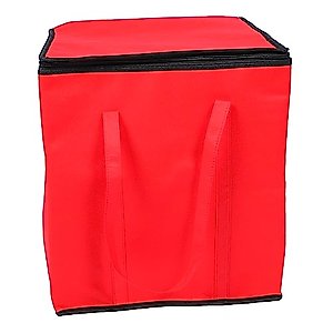 SOLUSTRE Catering Bag 1pc Portable Cooler Bag Water Resistant Tote Bag Portable Heating Lunch Box Foldable Tote Bag Insulated Shopping Bag Thermal Bag Take-out Insulated Bag Red