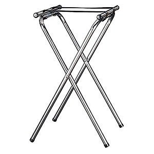 American Metalcraft Polished Chrome Deluxe Metal Tray Stand