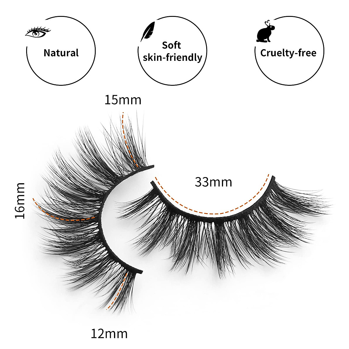 DYSILK Fake Eyelashes Natural Lash - Mink Lashes 5 Pairs 6D Wispy Lash Pack - Eye Lashes Strip Eyelash Extension Kit Reusable False Lashes Natural Look | 002-16mm