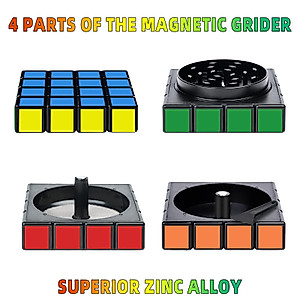 Kitchen Grinder for Cooking in Square, AVOTORY Grinder Aluminum and Zinc Meterial (Large 2.5" Square Multi-Color)