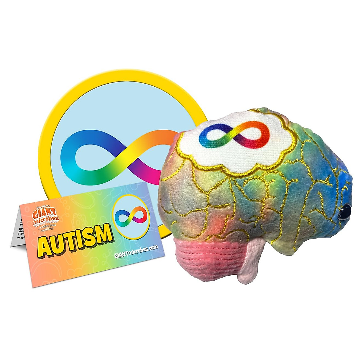 GIANTmicrobes Autism Plush, Autism Teacher Gifts, Autism Mom Gifts, Autism Awareness Gifts, Autism Pillow, Autism Decor, Autism Gifts for Therapist, Autism Brain Stuffed Animal, Neurodiversity Gifts