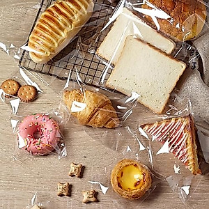 BornFeel 5" x 7" Self Adhesive Cello Bags, 300pcs Clear Resealable Cellophane Bags, 1 Mil, for Cookies, Bakery, Party Decorative Gifts