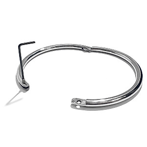 16" Eternity Polished Stainless Steel Locking Choker, Day Collar, Metal Collar, Necklace 8MM - CuffStore