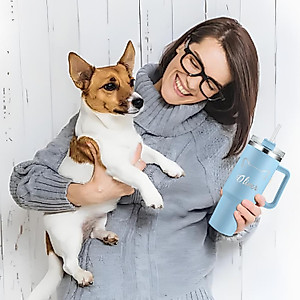 Dog Mom Tumbler Personalized with Handle Name Custom Tumblers for Dog Dad Lovers Owners Mothers Day