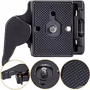Konsait Black Camera 323 Quick Release Plate with Special Adapter (200PL-14) use for Manfrotto 323(New Version)