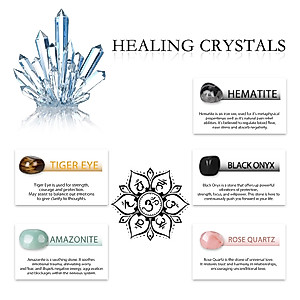 Yhluck 2pcs Tiger Eye Bracelet Handmade Natural Healing Crystal Bracelet with Wish Cards Adjustable Braided Beaded Bracelet Anklet Jewelry Set Yoga Reiki Gift for Couple Friendship