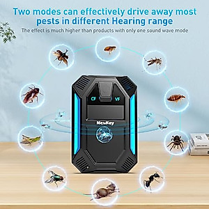 2024 Upgraded Version Ultrasonic Pest & Insect Repeller, Ultrasonic Repellent for Roach, Rodent, Mouse, Bugs, Mosquito, Mice, Spider, Ant,Electronic Plug in Pest Control,2 Mode Switching,6 Packs