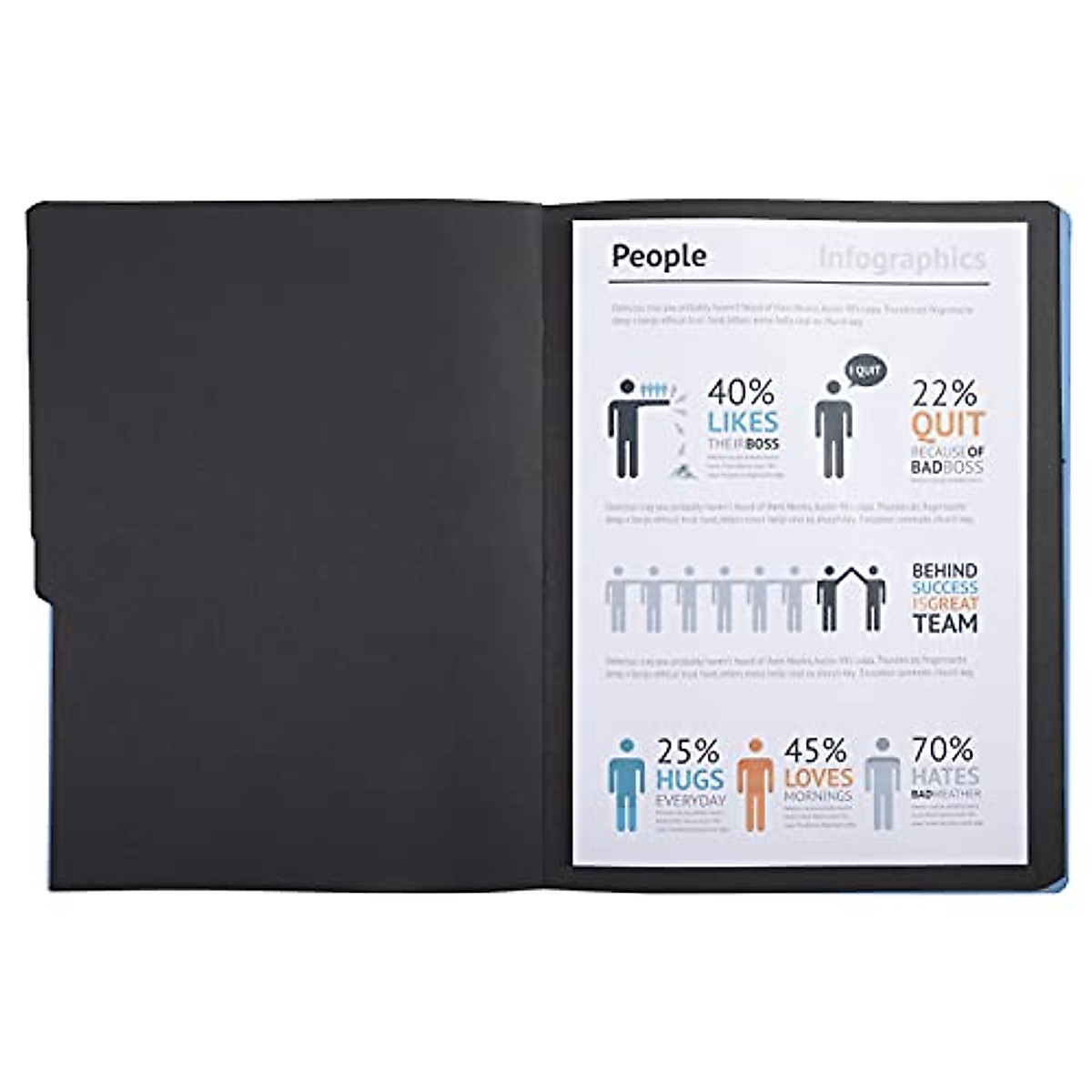 Exacompta 540711E Stapled Folder with Elastic Bands 7 Compartments Recycled Card Black A4 Document Folder - Grey