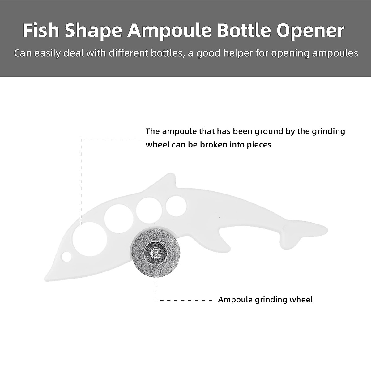 Horoper Ampoule Opener Glass Vial Breaker Bottle Opener Cutter, Ampoule Breaker, Fish Shape Glass Ampoule Bottle Opener Glass Ampule Opener Breaker Cutting Device,Cut The Ampoule