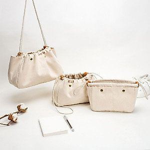 YONBEN Purse Organizer Insert, Easy Handbag organizer with Zipper, Inside Bag Divider & Tote Shaper Tote Bag in Bag Inside Purse Organizer (M)