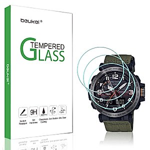 beukei (3 Pack) Compatible for Casio PRG-600/650 / PRW-6600 Screen Protector Tempered Glass, (36 mm)，Anti Scratch, Bubble Free