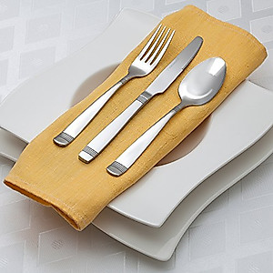 Stainless Steel Flatware - Silverware Set for 8-40 Piece Cutlery Set - 18/10 Flatware Set - Silverwear Set - Dinnerware Stainless Steel Flatware Set - Spoons and Forks Set Stainless Steel