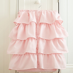 Levtex Baby - Willow Crib Bed Set - Baby Nursery Set - Pink - Soft Rosette Pintuck - 5 Piece Set Includes Quilt, Fitted Sheet, Diaper Stacker, Wall Decal & Crib Skirt/Dust Ruffle