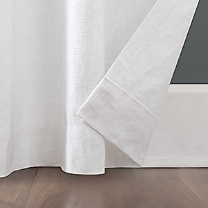 Archaeo Linen Cotton Blend Tab Top Curtain, 50" x 84", White
