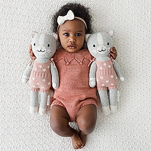 cuddle + kind Daisy The Kitten Little 13" Hand-Knit Doll – 1 Doll = 10 Meals, Fair Trade, Heirloom Quality, Handcrafted in Peru, 100% Cotton Yarn