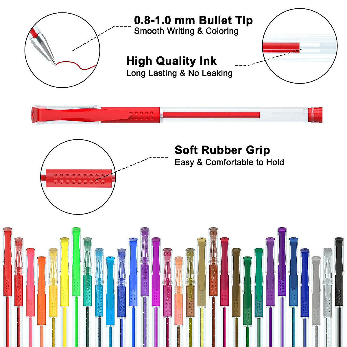 Shuttle Art Gel Pens, 60 Pack Gel Pen Set 30 Colored Gel Pen with 30 Refills for Adults Coloring Books Drawing Doodling Crafts Scrapbooking Journaling