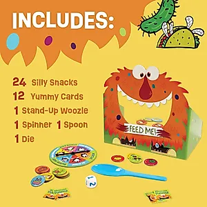 Peaceable Kingdom Feed The Woozle Cooperative Game for 2 to 5 Kids Ages 3+ - Learn Social Skills While Completing Physical Challenges