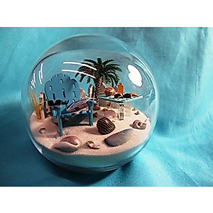 Sand & Shell Sandglobe Paperweight 4-inch Adirondack Chair Scene, White Sand