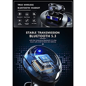 Wireless Earbuds Bluetooth 5.3 Headphones,160hrs Playback Button Control IP6 Waterproof Earphones In-Ear Power Display TWS Ear Buds with Mic and 1800mAh Charging Case Stereo Bass for Workout Sport