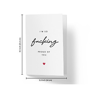 Karto Sweet Graduation Card for Him Her, Large 5.5 x 8.5 Graduation Cards for Son Daughter, Congratulation Card for Brother Sister Friend - Fing Proud of You