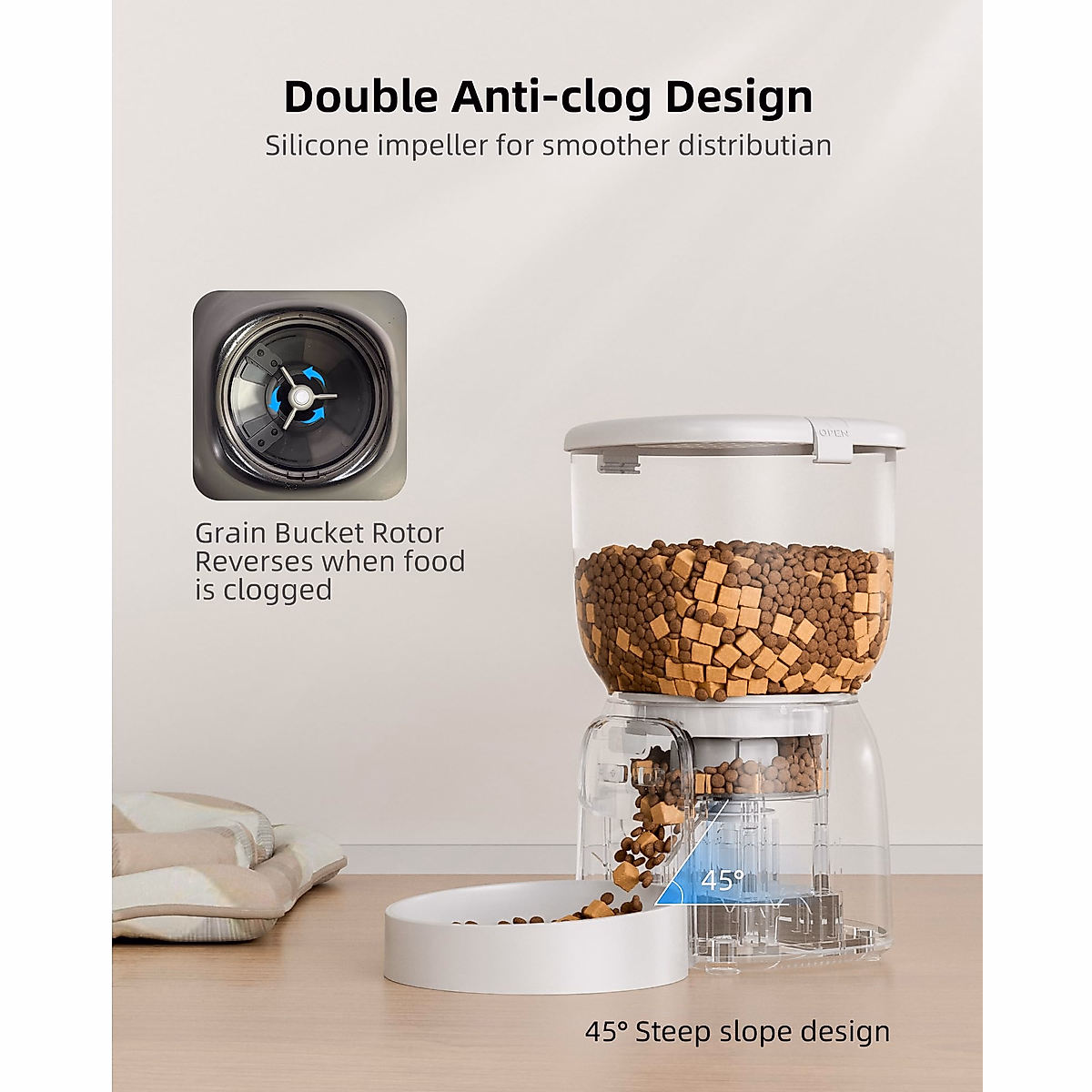 Air Purifier for Large Room+4L Automatic Cat Feeder