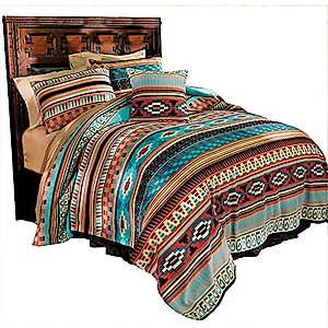 Bits and Pieces - Mesa Fleece Blanket Bedding - Southwestern Character Whisper-Weight Fleece - Twin Size - Super-Soft Reversible Carefree Polyester - Easy Care Machine Washable