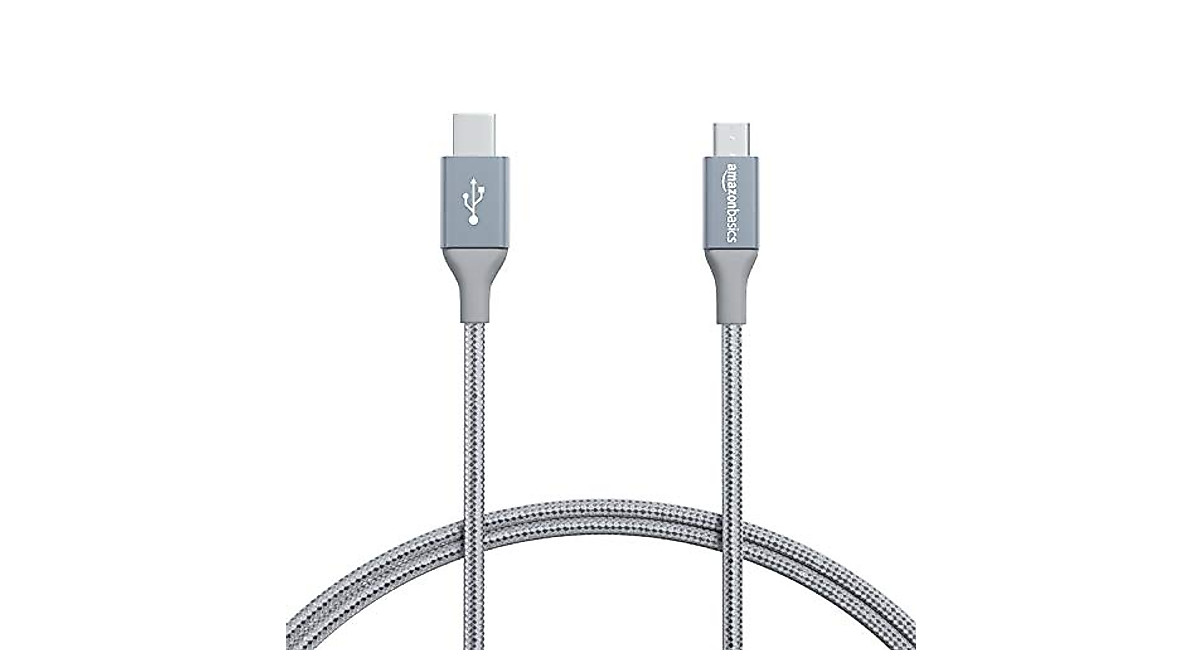 Amazon Basics Nylon USB Type-C to Micro-B Charger Cable