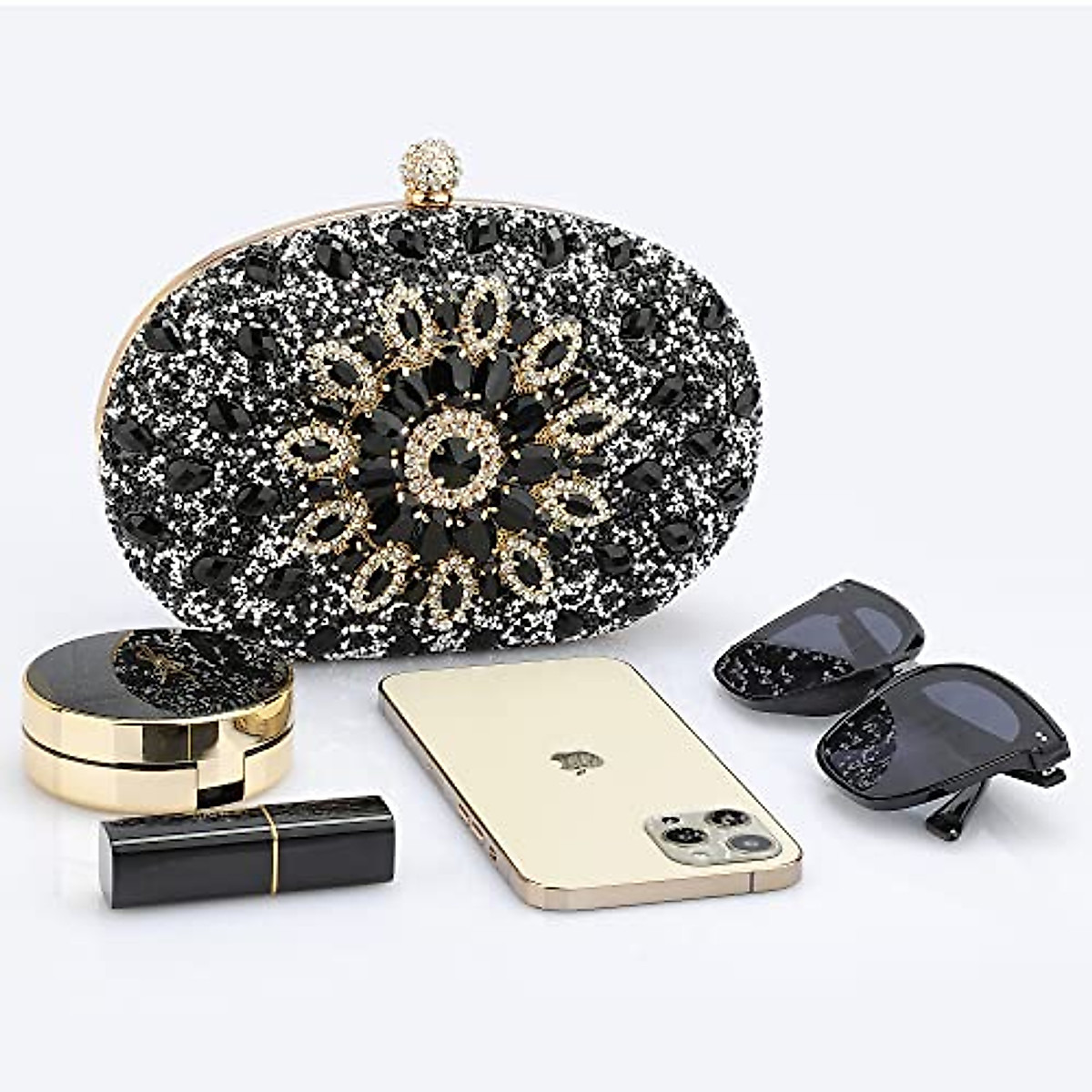 Rhinestone Hobo Bags for Women, Sparkly Evening Handbag Rhinestone Purse Sparkly Crystal Clutch Purse Chic Evening Handbag
