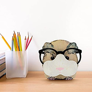 RUIHAOCH Creative Animal Glasses Holder for Kids Cute Handmade Wood Carved Animal Eyeglass Holder Display Stand, Christmas New Year Gift Home Office Desktop Decor (O)
