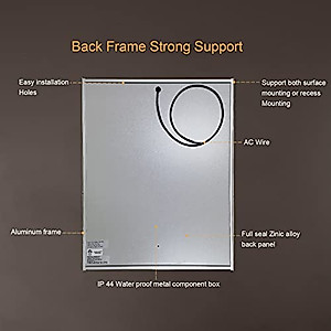 Wemin Smart Home Recessed or Surface 36x30 Inch LED Mirror Medicine Cabinet with Adjustable Color Temp, LED Lighted Medicine Cabinet w/Defogger, Light Color Dimmer(2700-6500K), Outlets & USB (36 x 30)
