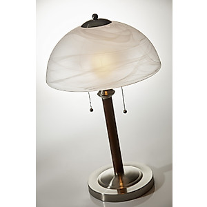 Adesso 4050-15 Lexington 22.5" Table Lamp – Lighting Fixture with Walnut Wood Body, Smart Switch Compatible Lamp. Home Improvement Equipment