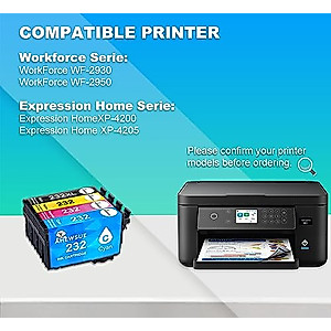 232XL Ink Cartridges Remanufactured Replacement for Epson 232 XL Ink Cartridges Combo Pack for XP-4200 XP-4205 WF-2930 WF-2950 Printer (1 Black, 1 Cyan, 1 Magenta, 1 Yellow, 4 Pack)