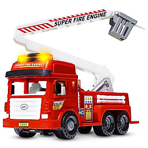 CifToys Fire Truck Toy for 3 Year Old Boys, Girls, Big Firetruck Toys for Kids 3-8, Fire Engine Gift for Ages 3,4,5,6,7,8, Rescue Car,Extending Ladder