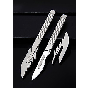 ainhue A5 Pocket Scalpel Utility Knife, 10pcs #24 Blades, 5 inch TC4 Titanium Pry Bar, EDC Multi-Tool Craft Knives for Box Opening, Paper Cutting