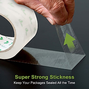 Anylabel Clear Packing Tape, 1.88" x 54.6 Yards, 6 Rolls, 3" Core, for Moving, Sealing, Packaging, Shipping, Storage, Packaging Tape Refills for Dispenser