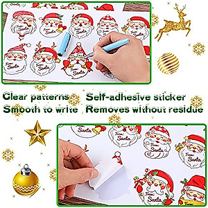 60 Pcs from Santa Tag Stickers Christmas Gift Name Labels for Holiday Festive Gift Wrapping Party Favors
