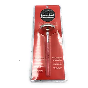 HIC Kitchen's Elizabeth Karmel Instant-Read Thermometer - 2-Inch Glow-in-The-Dark Face - Hex-Nut for Easy Re-Calibration - 5 End-Temperature Points - Free Reference Magnet Included