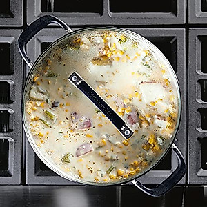 KitchenAid Hard Anodized Nonstick Stockpot with Lid, 8 Quart, Onyx Black