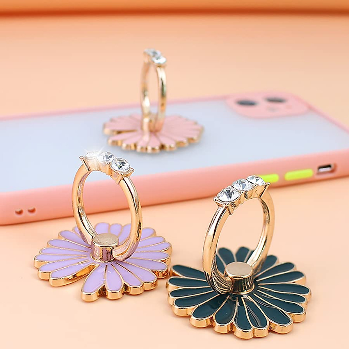 ARFUKA Phone Holder Ring Grips Daisy Finger Ring Stand 360 Cell Phone Ring Hollder for Cell Phone Tablet Case Accessories 6 Pack